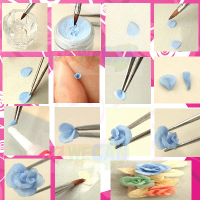 12 Colors Acrylic Powder Dust For 3D UV Gel Nail Art